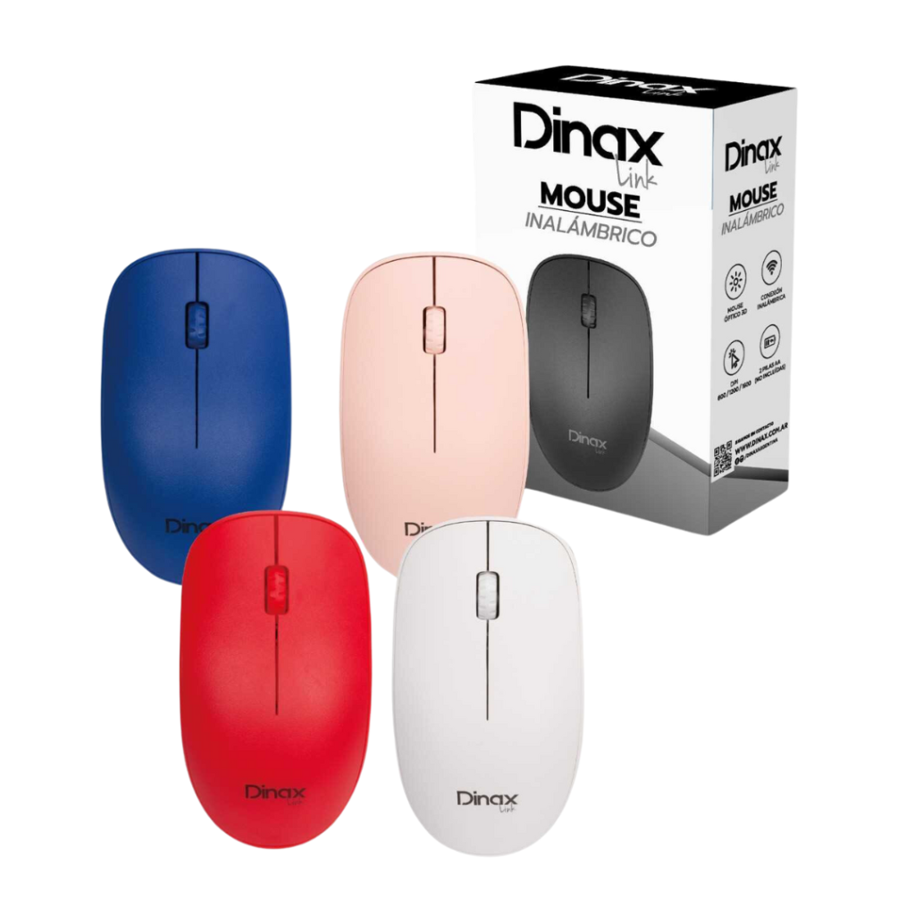 MOUSE INALAMBRICO COLORES DINAX – New Red